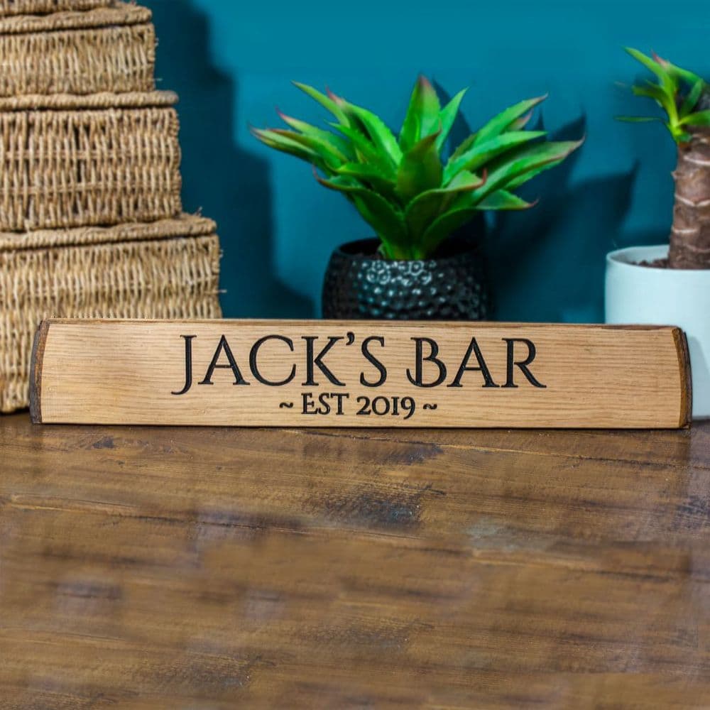 Personalised Oak Bourbon Barrel Lid Sign Only