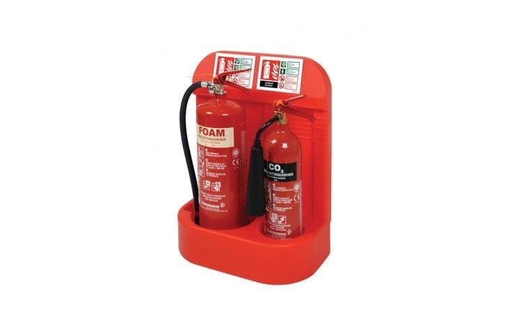 FIRECHIEF HS26/RED - DOUBLE FIRE EXTINGUISHER STAND WITH RECESSED BASE