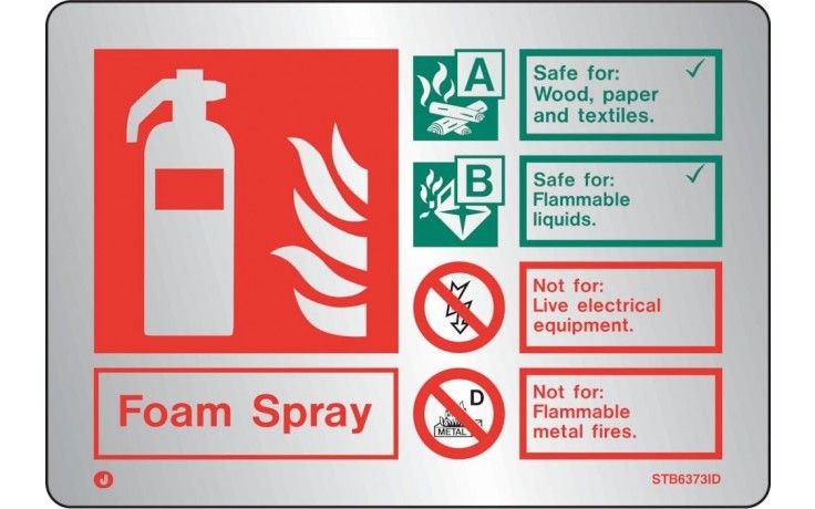 STB6373ID - BRUSHED STAINLESS STEEL FOAM SPRAY EXTINGUISHER ...