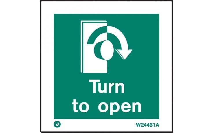 W4461A - TURN TO OPEN SIGN - CLOCKWISE
