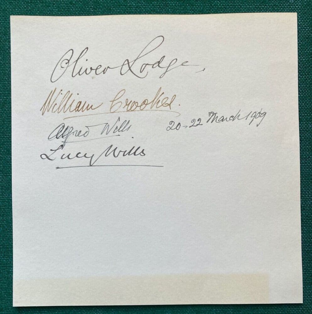 Antique Autographs British Chemist Oliver Lodge William Crookes Alfred ...
