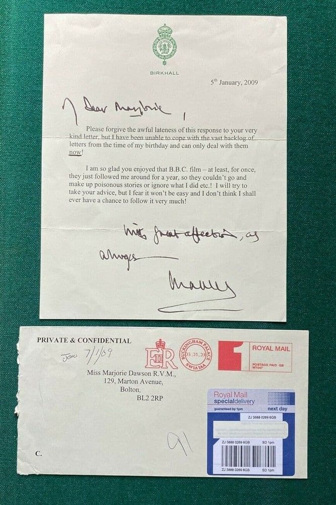 Antique British Royal 60th Birthday Letter Signed Prince Charles Prince ...