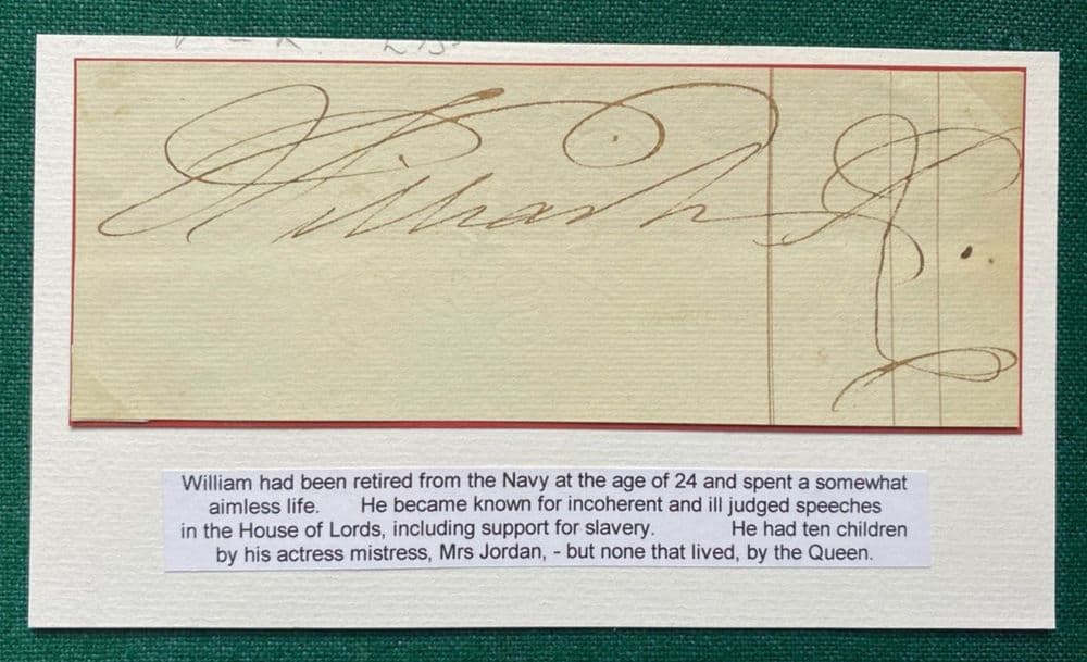 Antique British Royal Autograph King William IV Signed End of Document ...