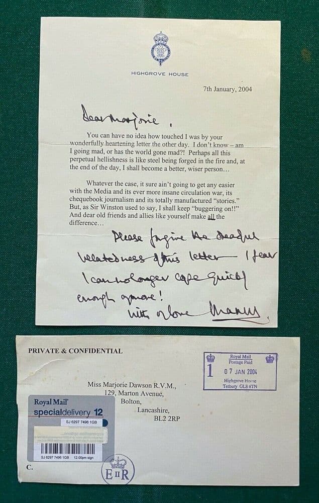 Antique British Royal Signed Letter Prince Charles of Wales Highgrove ...