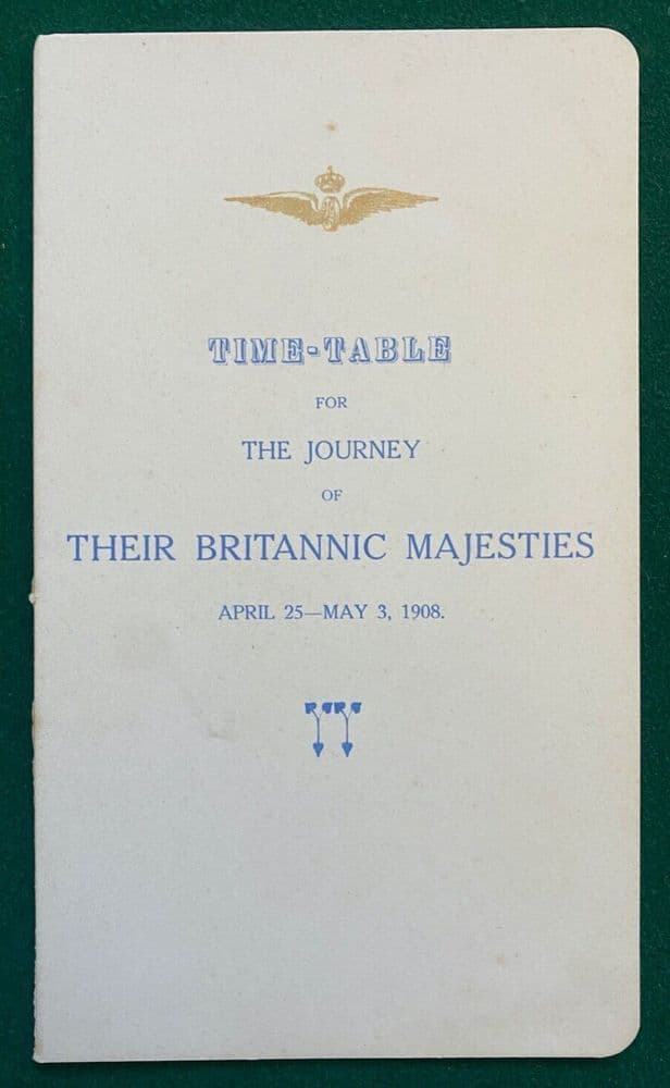Antique Danish Railway Royal Travel Time Table King Edward Queen ...