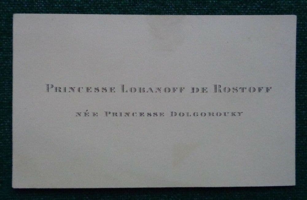 Antique Embossed Calling Card Princess Lobanoff de Rostoff Dolgorouky ...