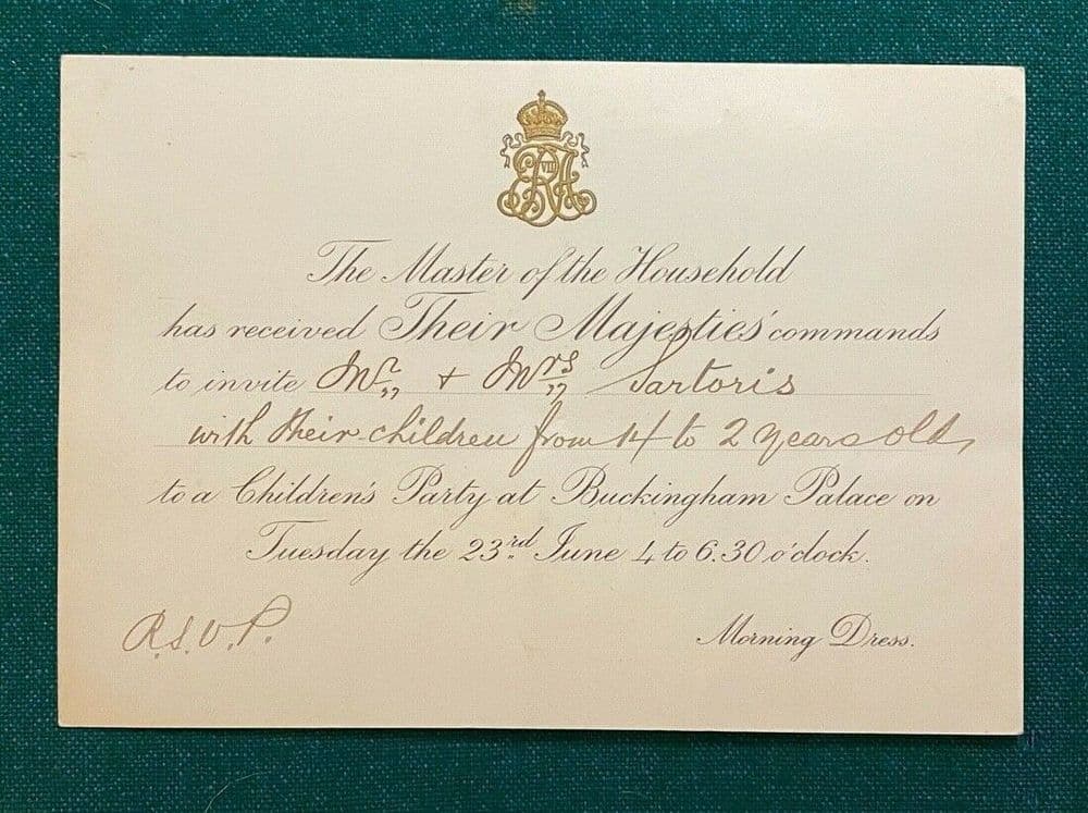 Antique Royal British Invitation Children s Party King Edward VII Mr ...