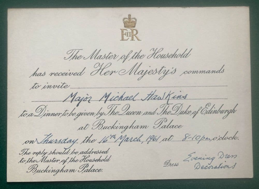 Antique Royal Invitation Queen Elizabeth II Entertains Commonwealth ...