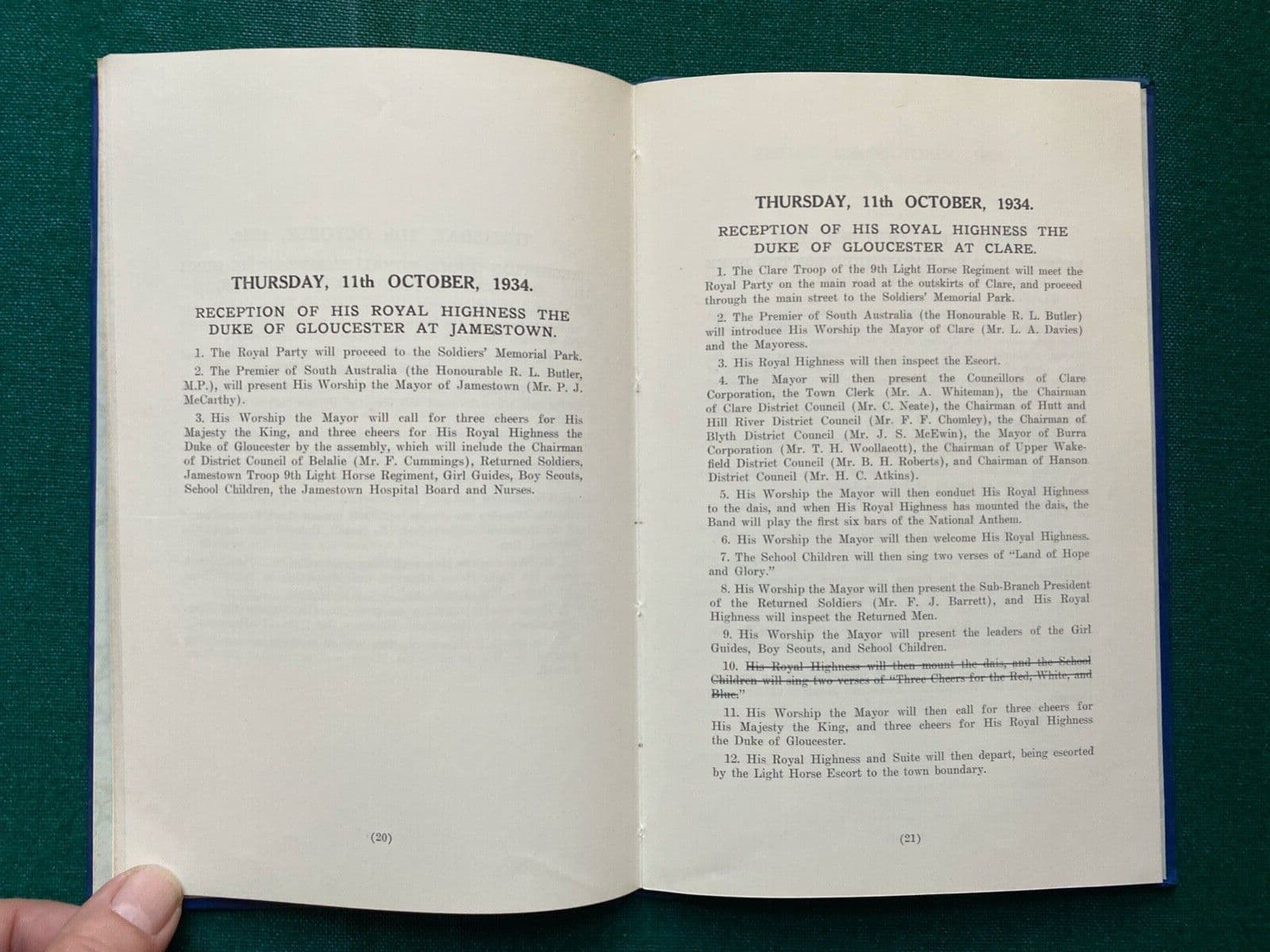 Antique Royal Trip Programme Prince Henry Duke of Gloucester Australia 1934