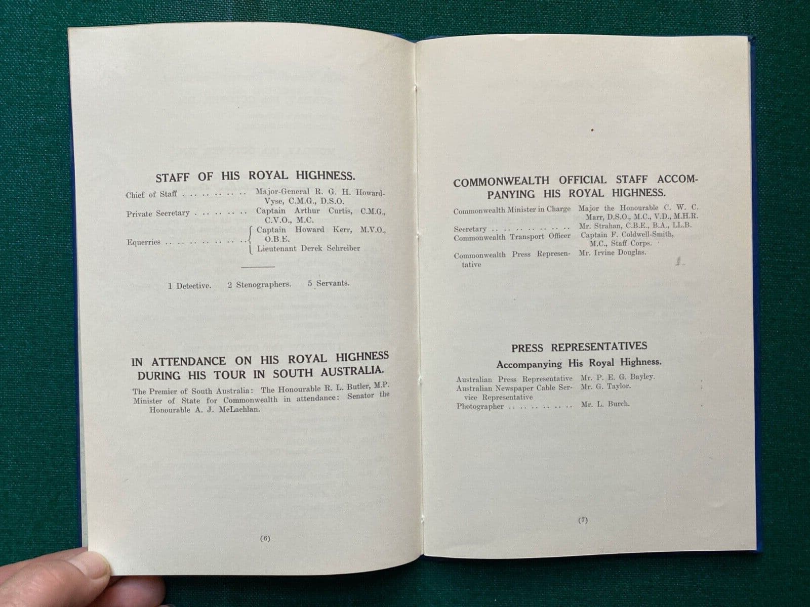 Antique Royal Trip Programme Prince Henry Duke of Gloucester Australia 1934