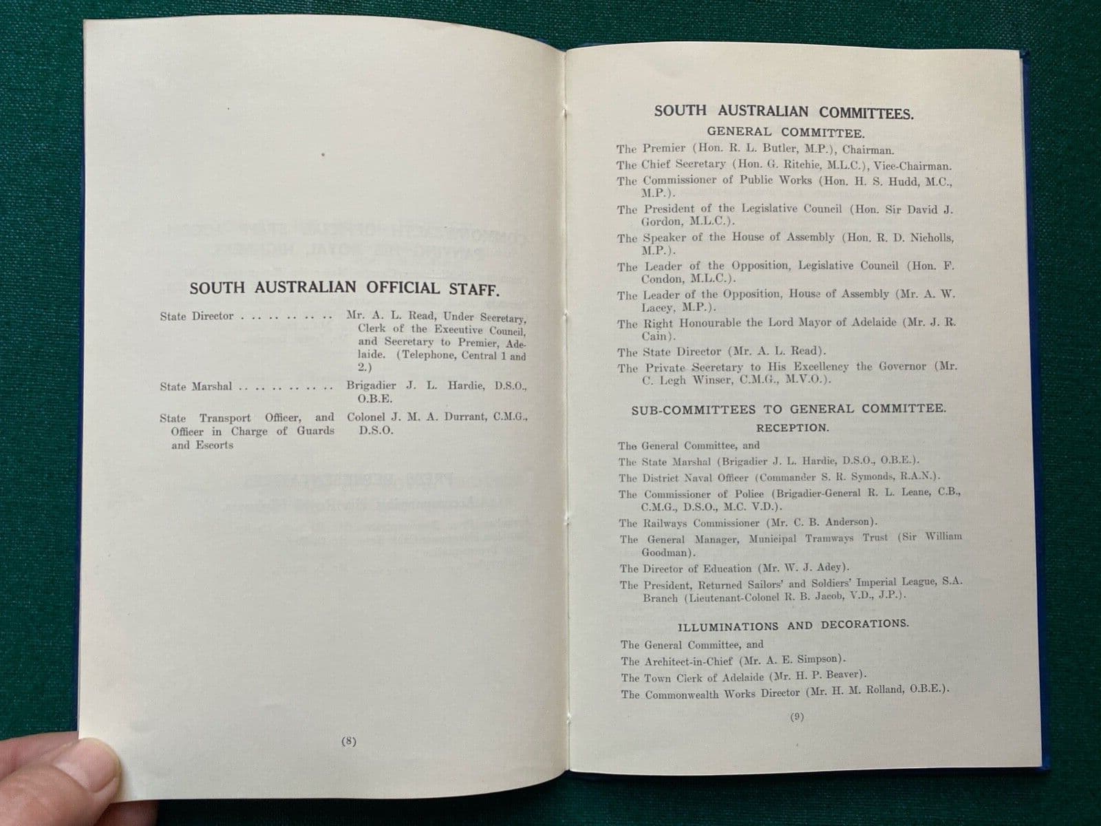 Antique Royal Trip Programme Prince Henry Duke of Gloucester Australia 1934