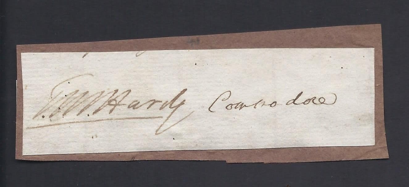 Vice-Admiral Sir Thomas Masterman Hardy Autograph & Engraving Nelson