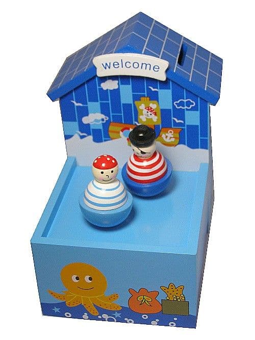 Wooden pirate money box, musical