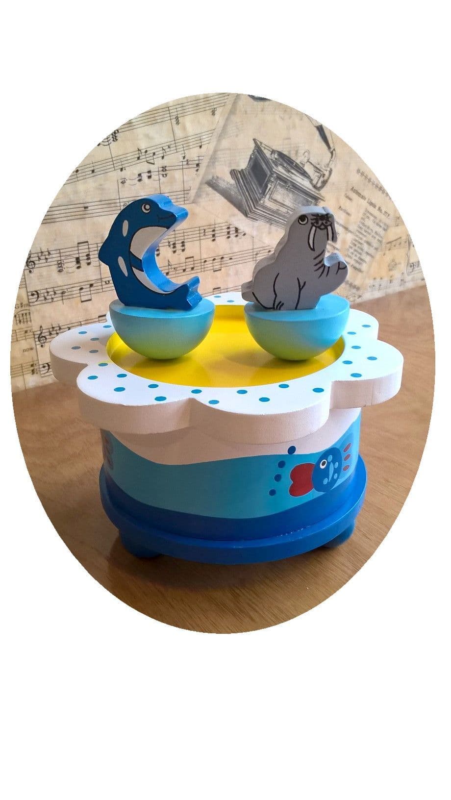 New from our range of wooden music boxes the Dancing Walrus & Dolphin ...