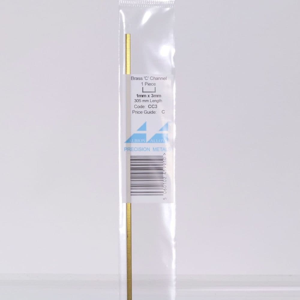 Albion CC3 3x1mm Brass C Channel