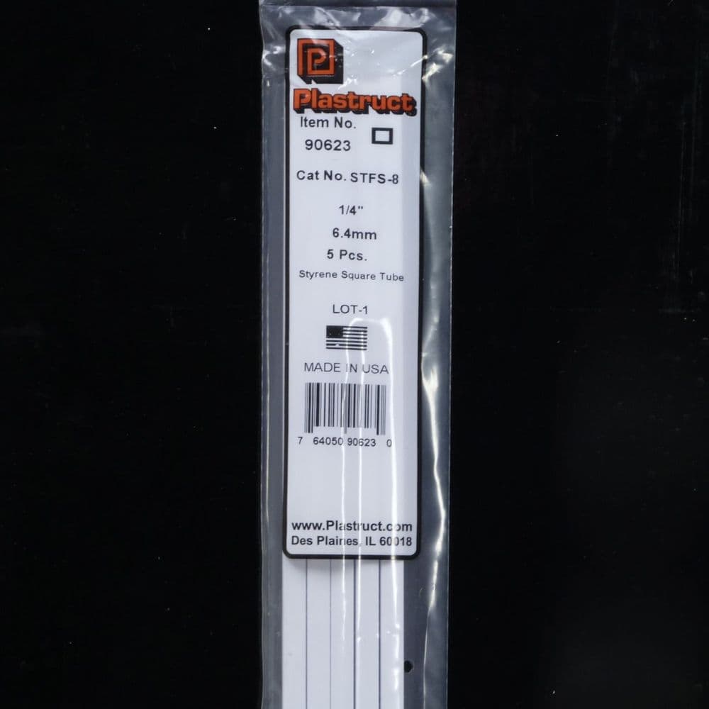Plastruct 90623 STFS-8 6 4mm Square Tube