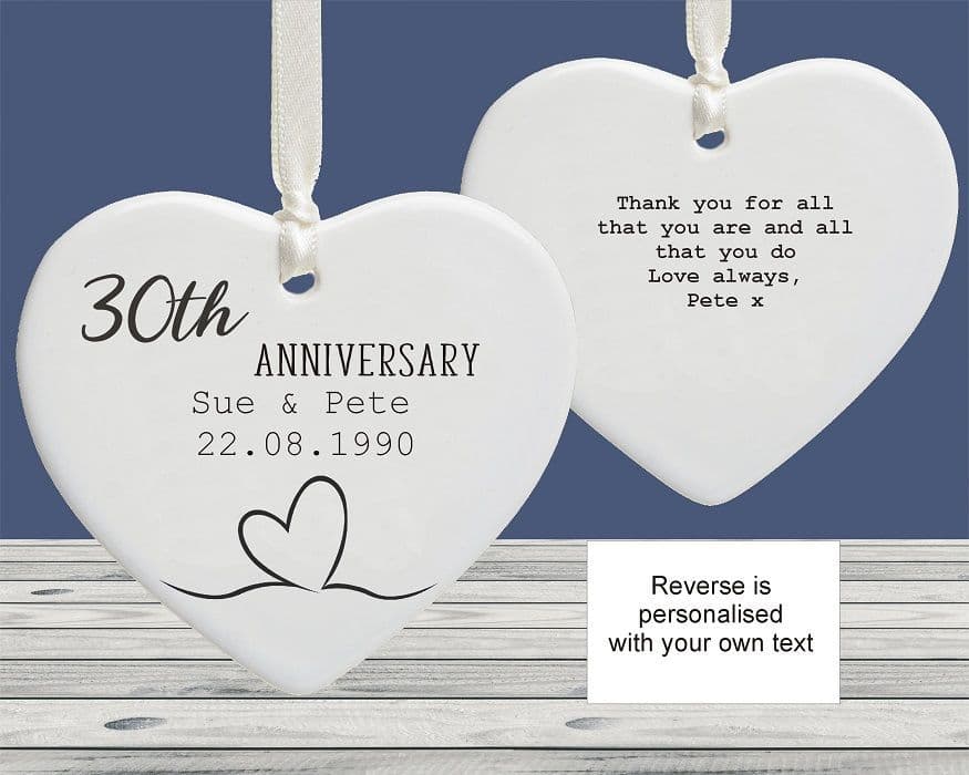 Personalised Wedding Anniversary Ceramic Keepsake Gift