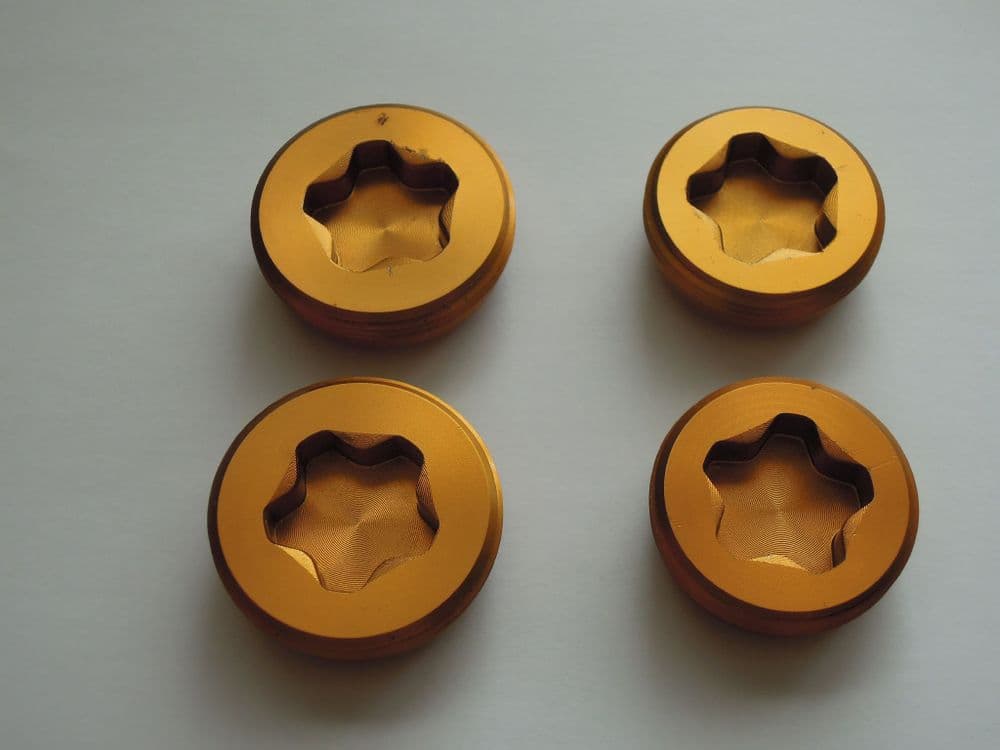 Front Brake Caliper Gold Spot Plugs
