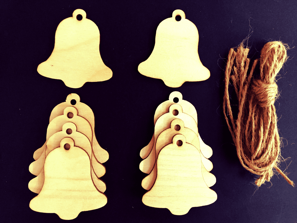 Bell Gift Tags Xmas Decoration 70mm Pack of 10