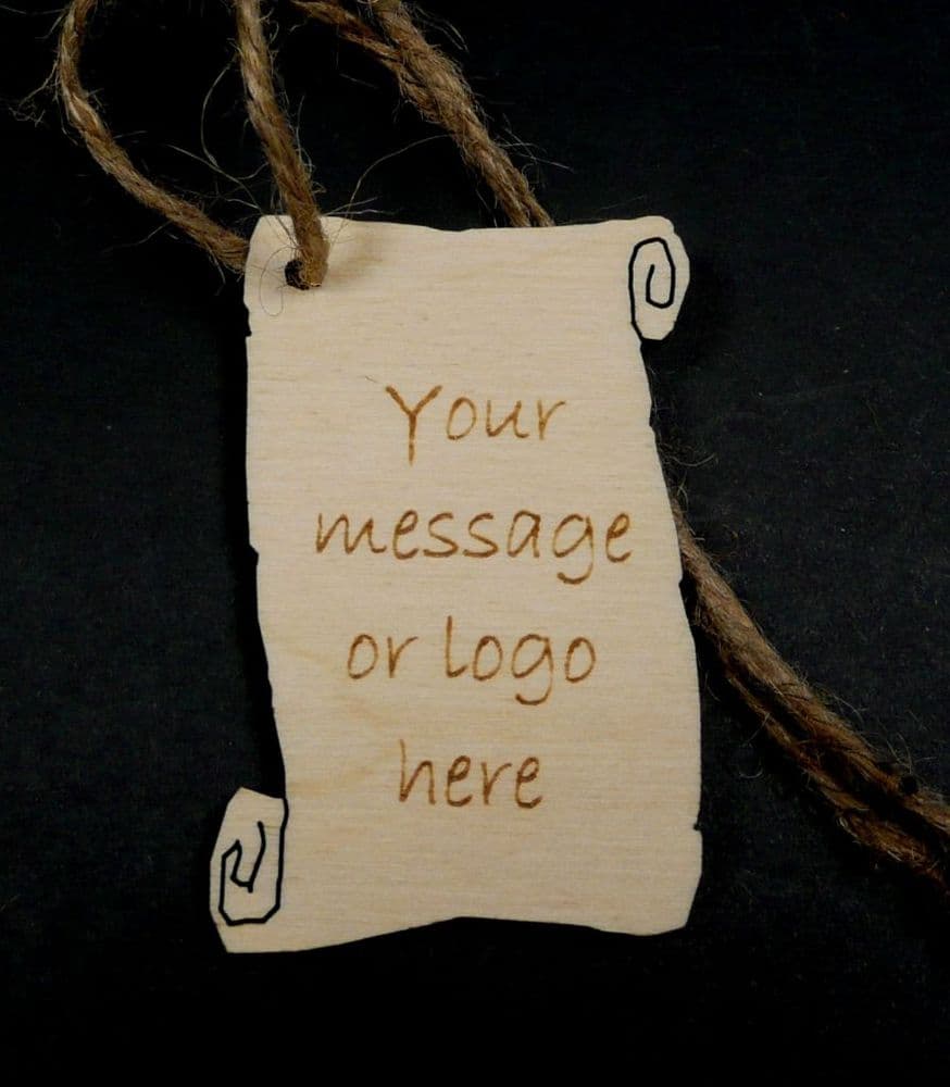 Personalised Old Scroll Gift Tags / Price Tags 65mm Pack of 10