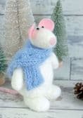 Cute felt mouse with blue scarf