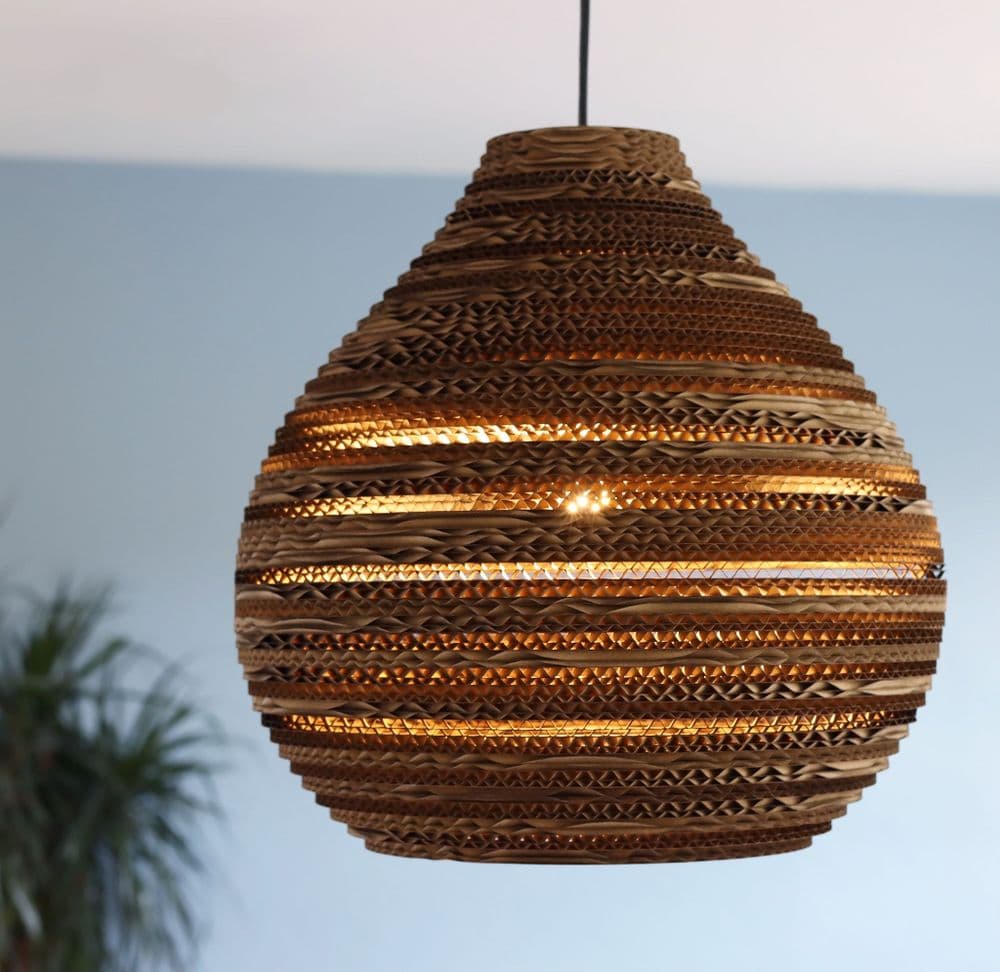 Recycled Cardboard Lampshade Teardrop shape