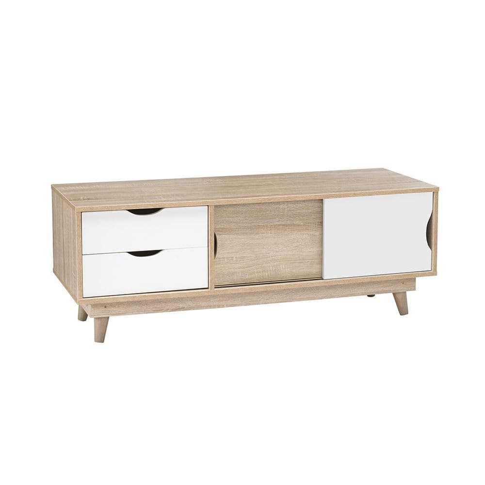 Scandi style TV Unit in white and oak