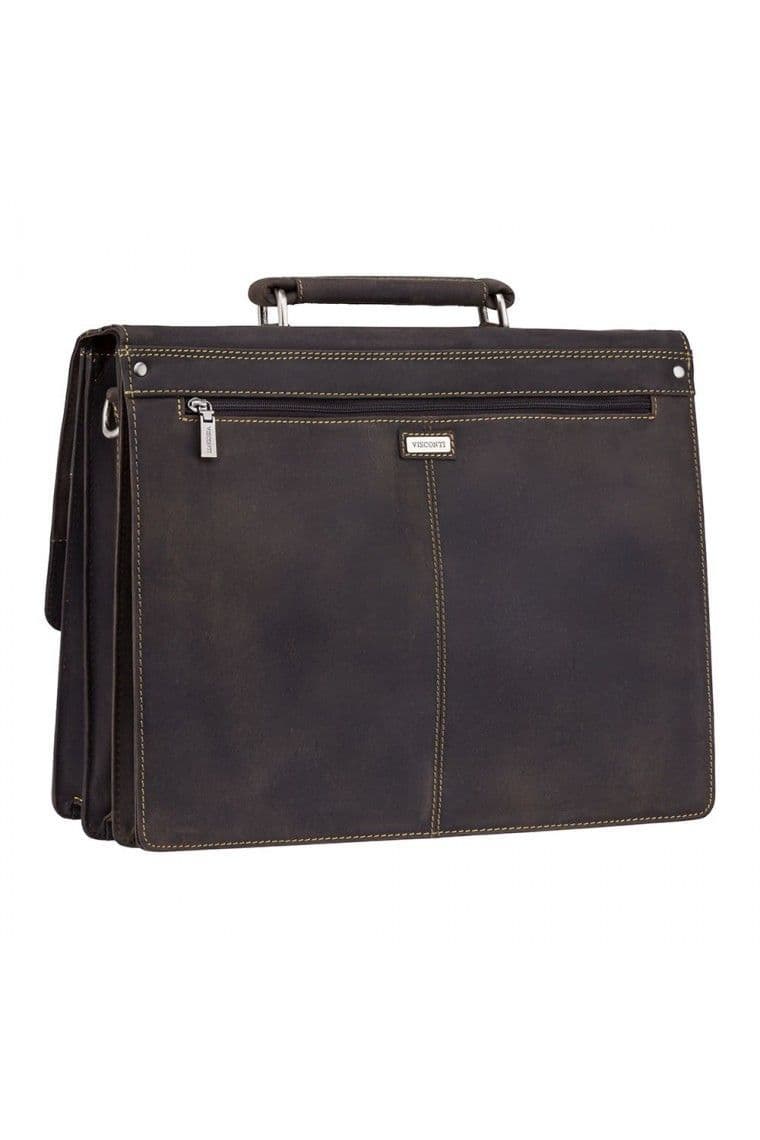Hercules - Large Multi Compartment Briefcase in Brown