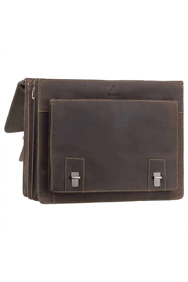 Hercules - Large Multi Compartment Briefcase in Brown