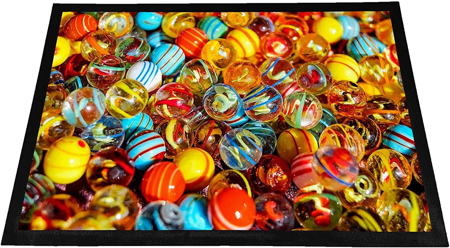 Glass Marbles Design Novelty Rubber Doormat