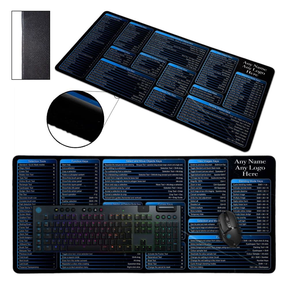 Personalised XXL Premium Photoshop Shortcut Keys Computer PC Gaming ...