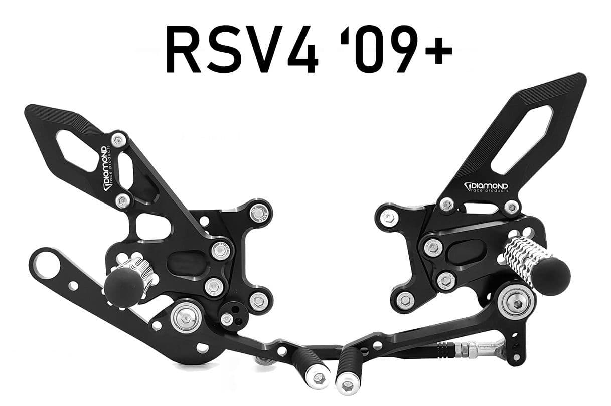 Aprilia RSV4 '09 Rearsets from Diamond Race Products - Now with Carbon ...