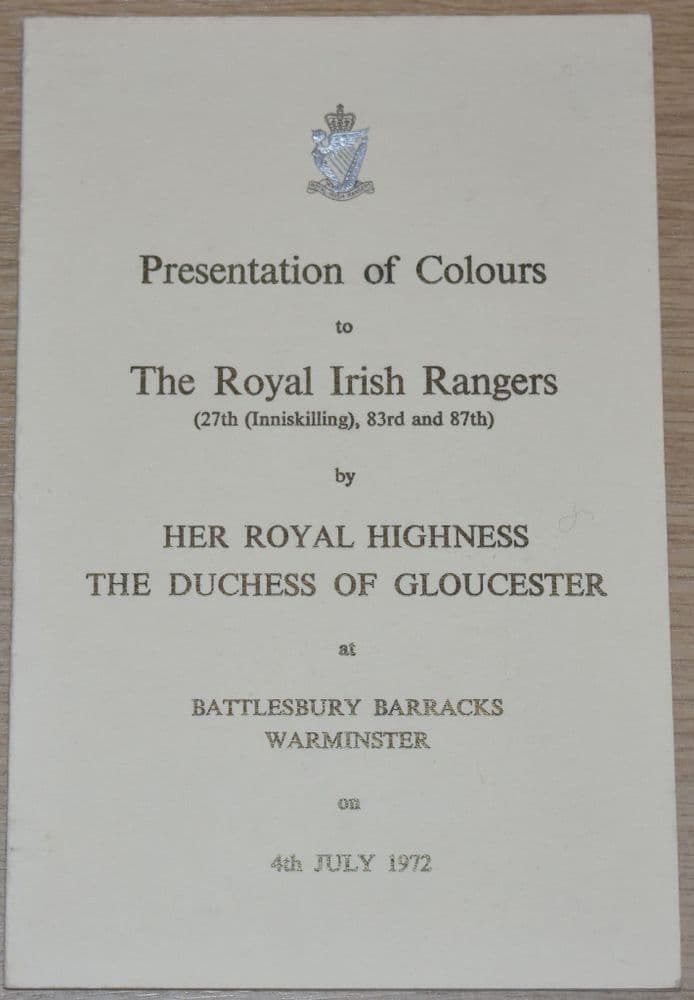 Presentation of Colours to The Royal Irish Rangers 27th Inniskilling ...