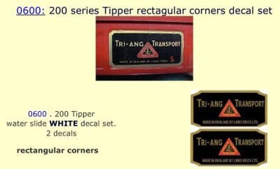 Tri-ang 200 Series Decals