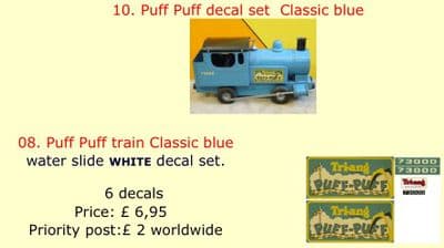 Tri-ang Puff Puff Decals