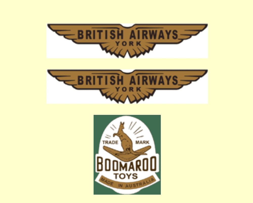 1011 Boomaroo Toys York Airliner decal set