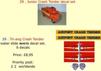 Tri-ang Junior Series Decals