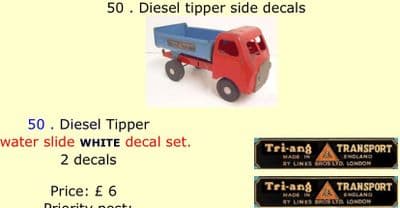 Tri-ang Diesel Decals