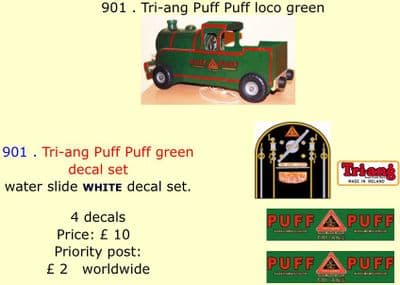 Tri-ang Puff Puff Decals