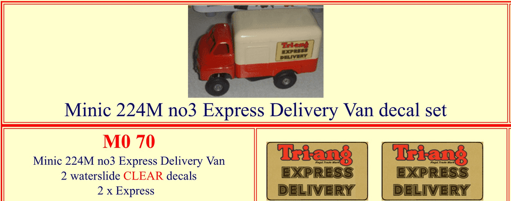 M070 Tri-ang Triang Minic M224M No 3 " TRI-ANG EXPRESS DELIVERY VAN ...