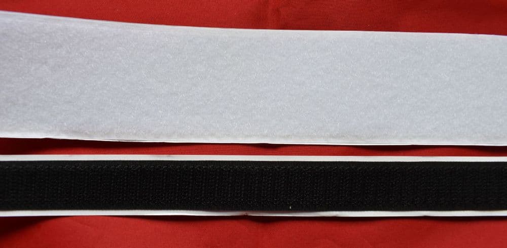 Velcro type Hook & Loop Stick on fastener 20 & 50mm Black & White 25 metres