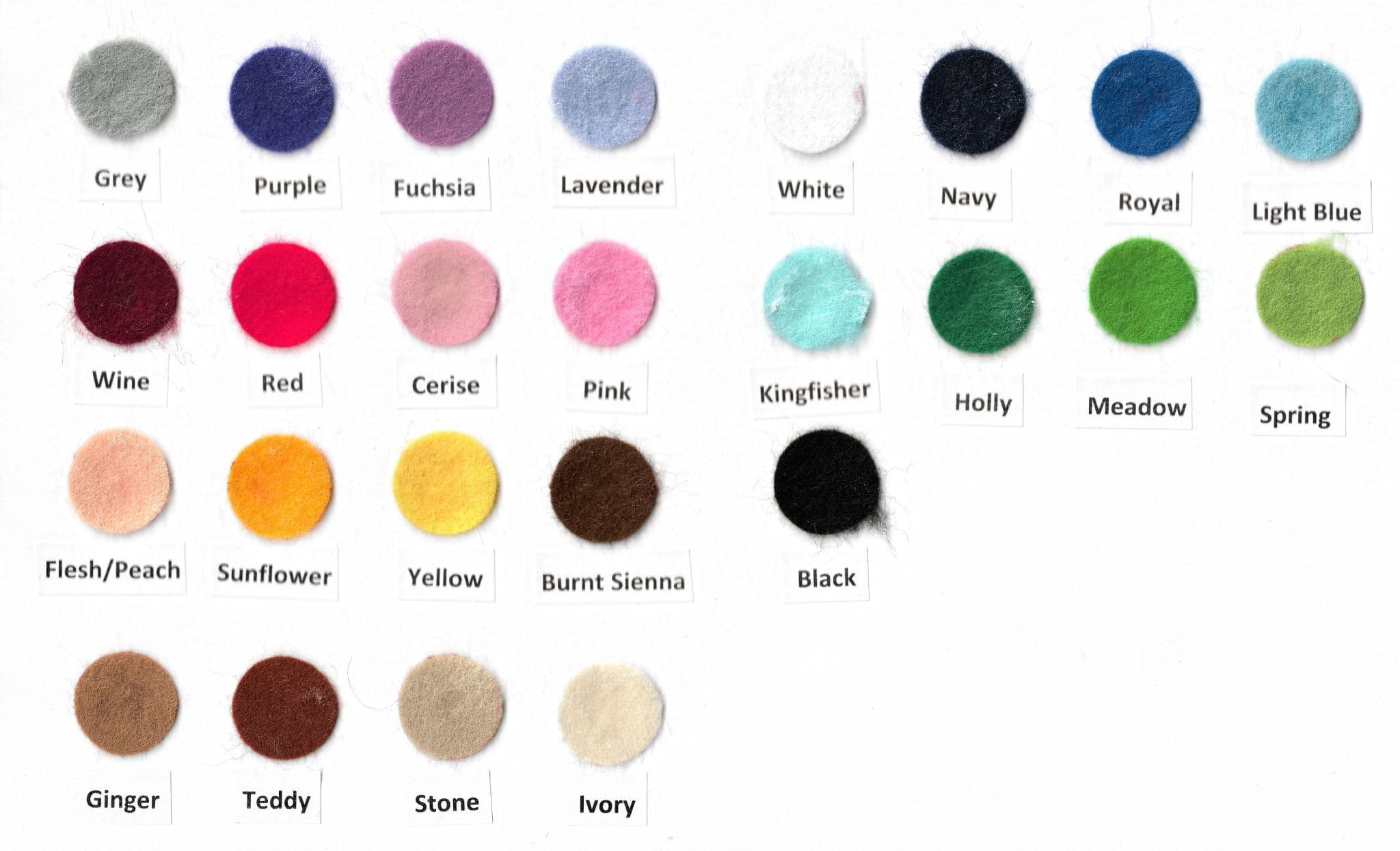 Single Colour Felt Squares 12 inch | M. Courts Ltd