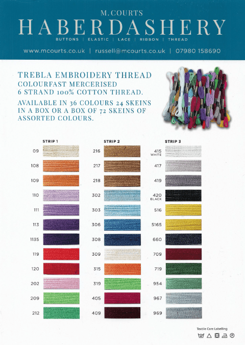 Trebla Embriodery Silks | M. Courts Ltd