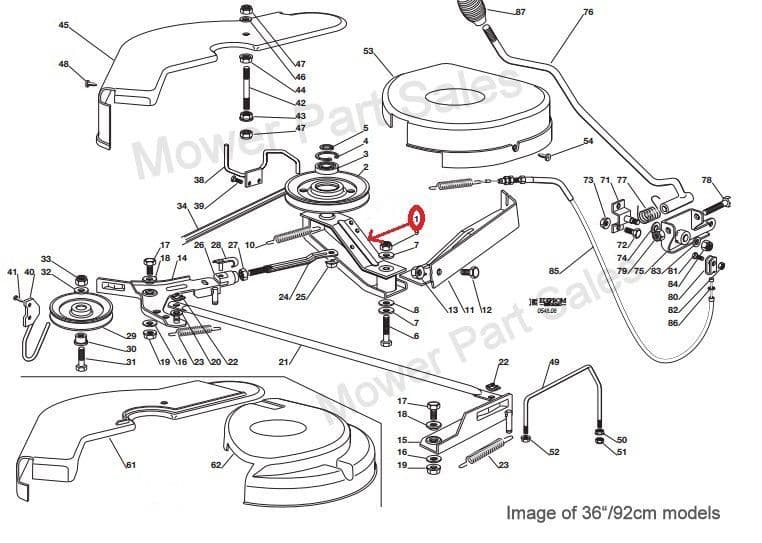 Genuine Tension Arm Lever Castel Garden J92 JR92 XG140HD XG170HD ...