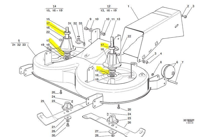 Mandrel Spindle Ball Bearing Castel Garden Mountfield Stiga Honda Alpina