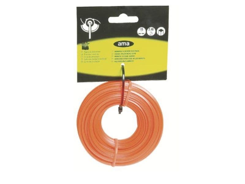 SQUARE BRUSHCUTTER STRIMMER CORD LINE Ø2 4MM X 15 METERS MADE IN ITALY