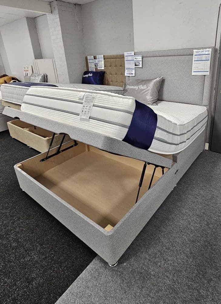 Kingsize 5Ft Ottoman Half Lift Base Double Gas Action
