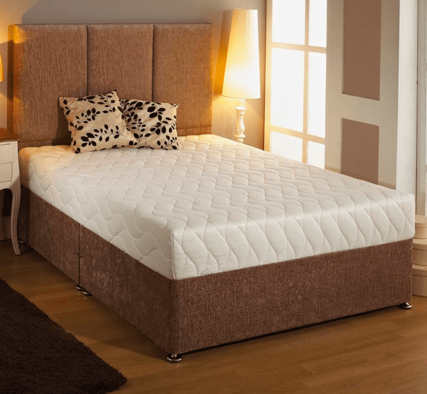 Single 3Ft Eco Deluxe Full Foam Memory Divan Bed - Firm Medium to Firm Feel