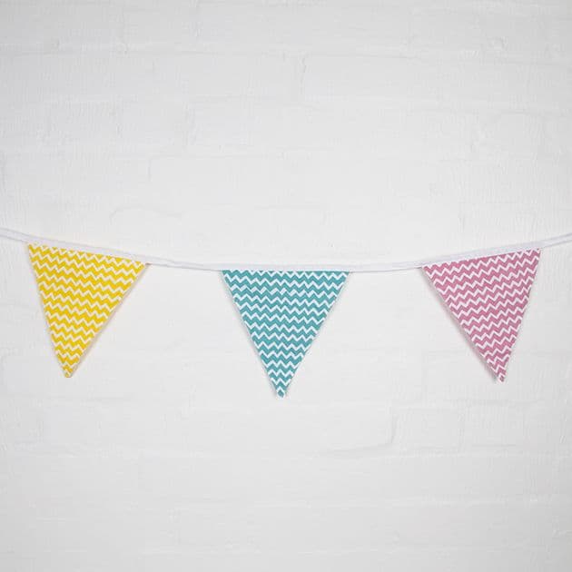 Bright Chevron Fabric Bunting