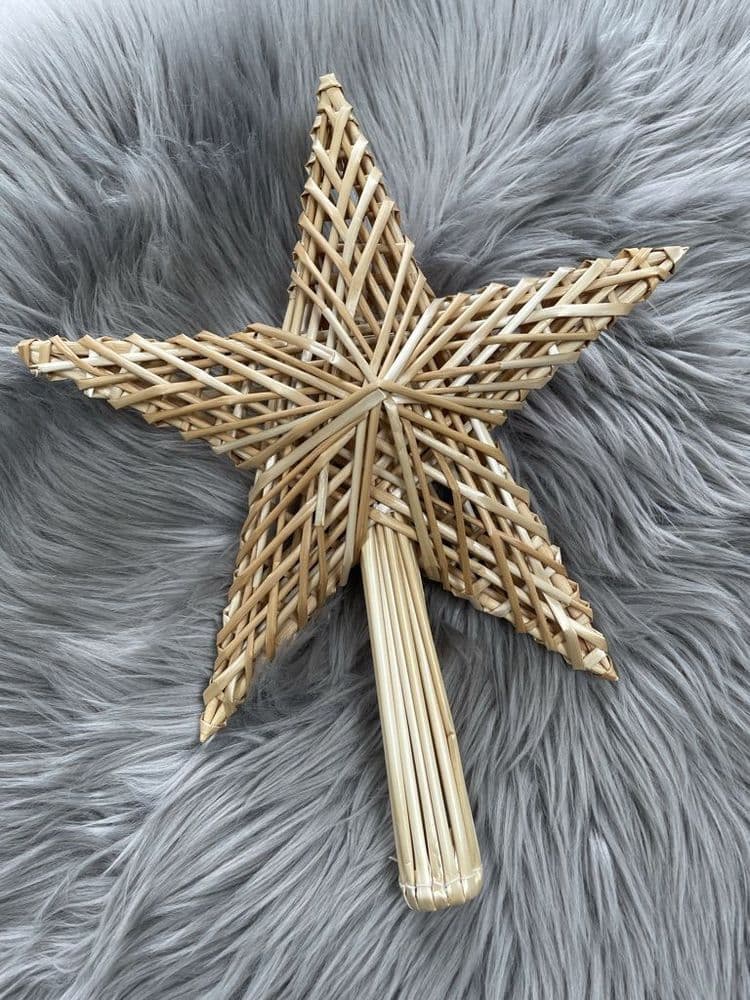 Natural Straw Tree Topper by Gisela Graham